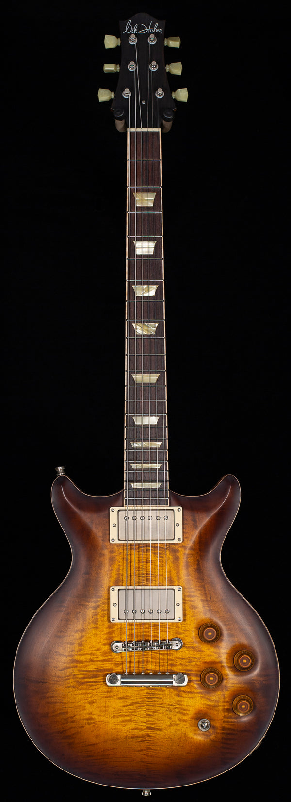 Nik Huber Orca Double Cut Curly Flame Maple Top Tobacco Burst Semi-Glo ...
