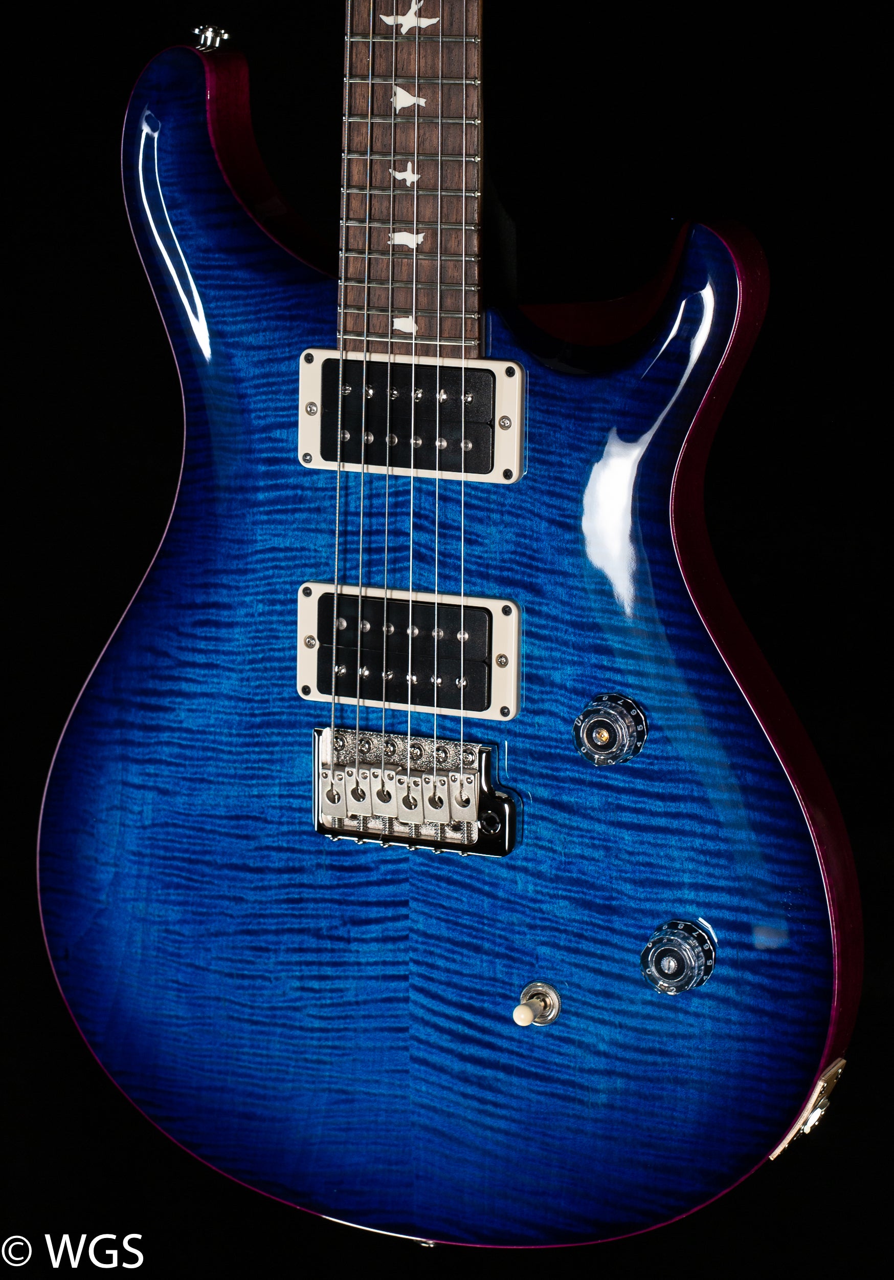 PRS CE24 Blue Burst Raspberry Binding - Willcutt Guitars