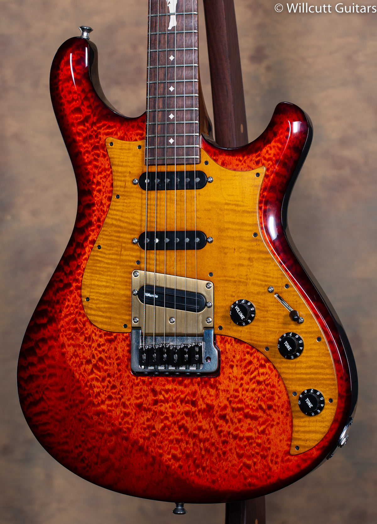 Knaggs Severn Larry Mitchell Fire Quilt Top - Willcutt Guitars