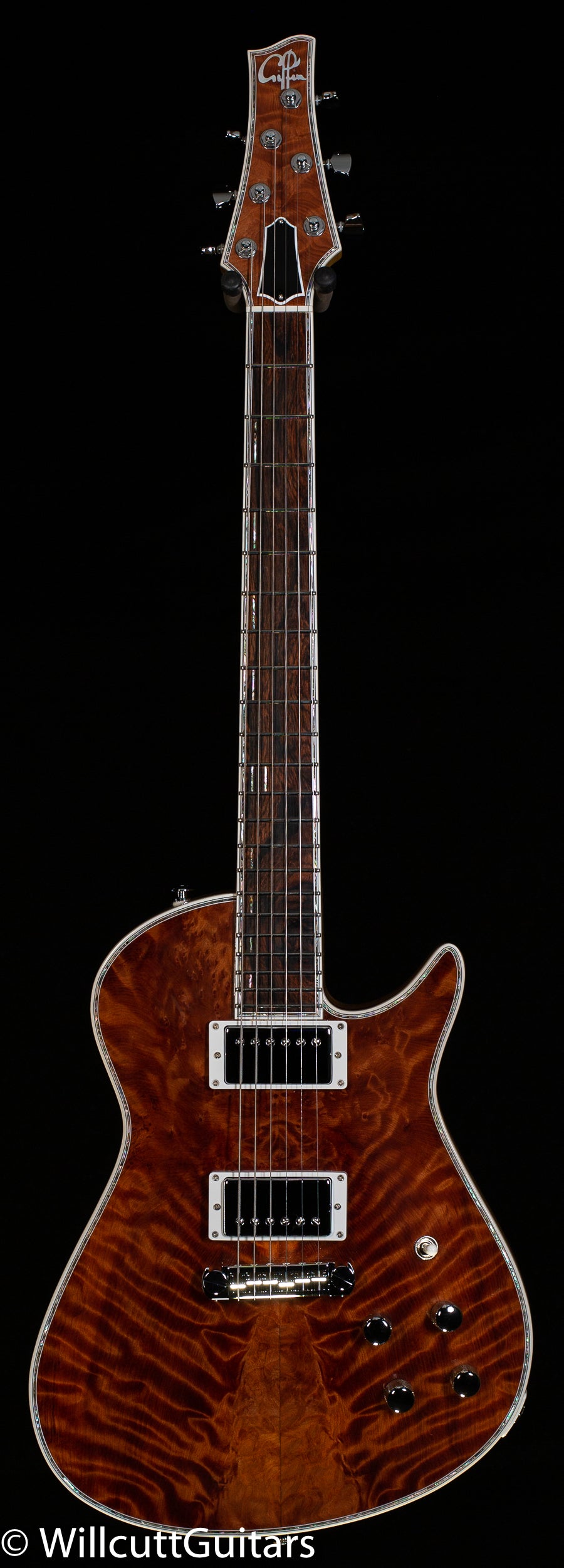 Giffin Valiant Custom Curly Redwood/White Limba - Willcutt Guitars