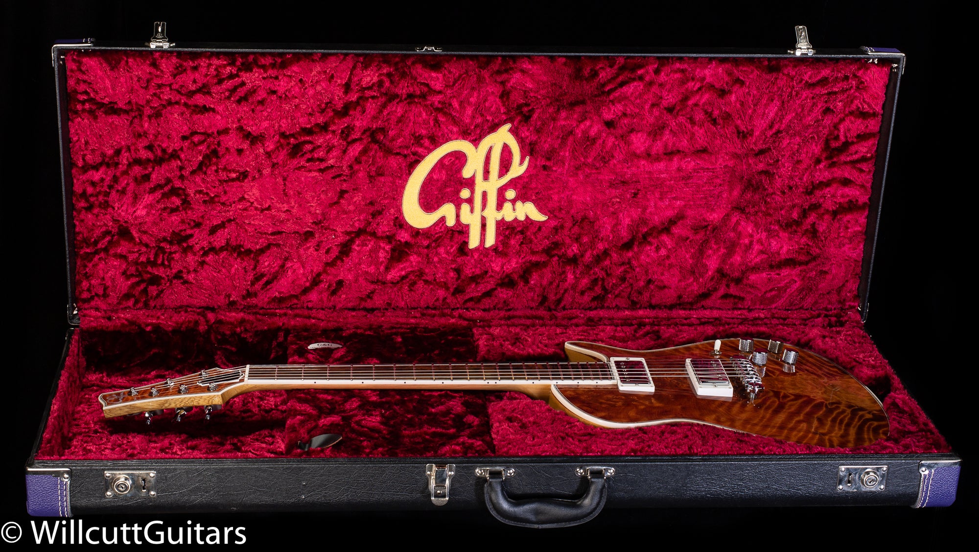 Giffin Valiant Custom Curly Redwood/White Limba (221) - Willcutt Guitars