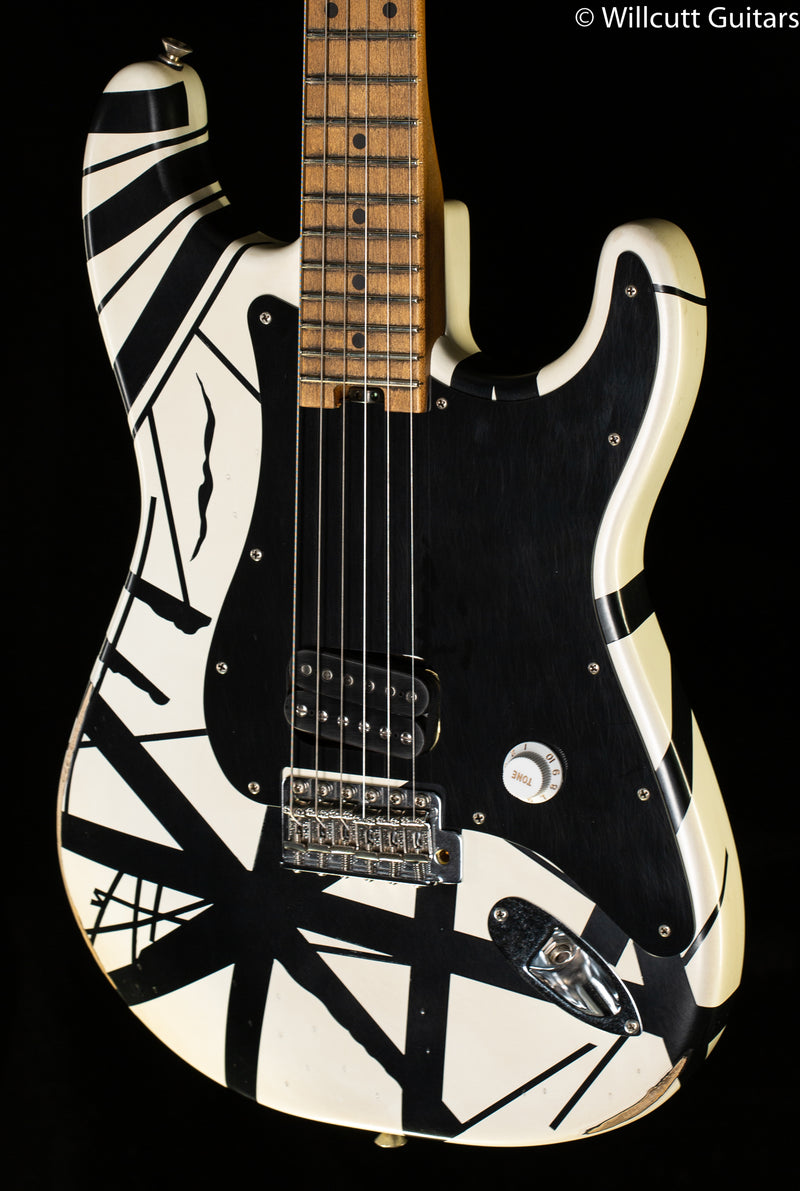 EVH Striped Series '78 Eruption White with Black Stripes Relic (759 ...