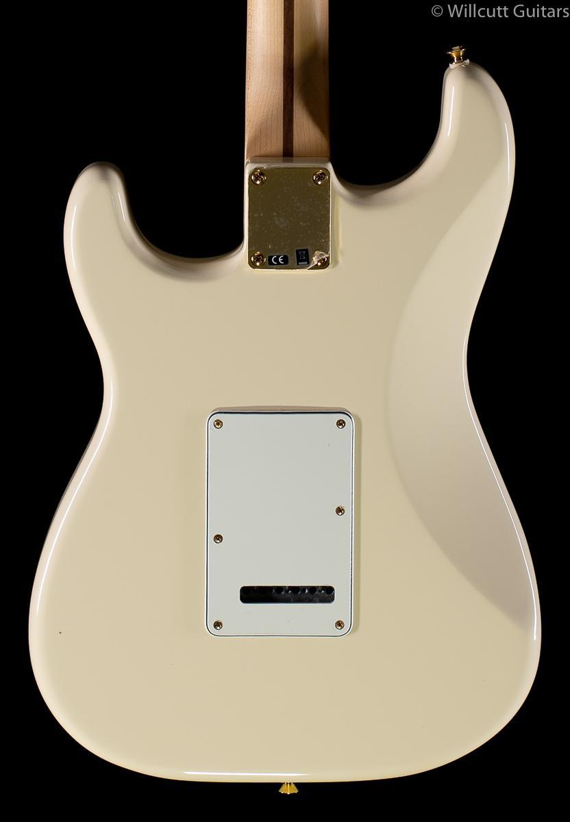 Fender Limited Edition Mahogany Blacktop Stratocaster HHH Olympic Whit ...